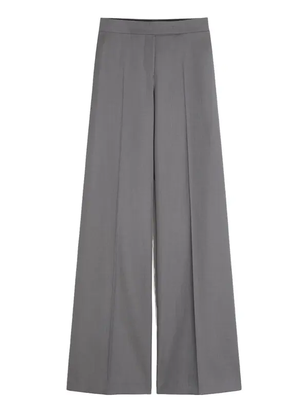 Max Mara Gabardine Wool Trousers - Medium Grey