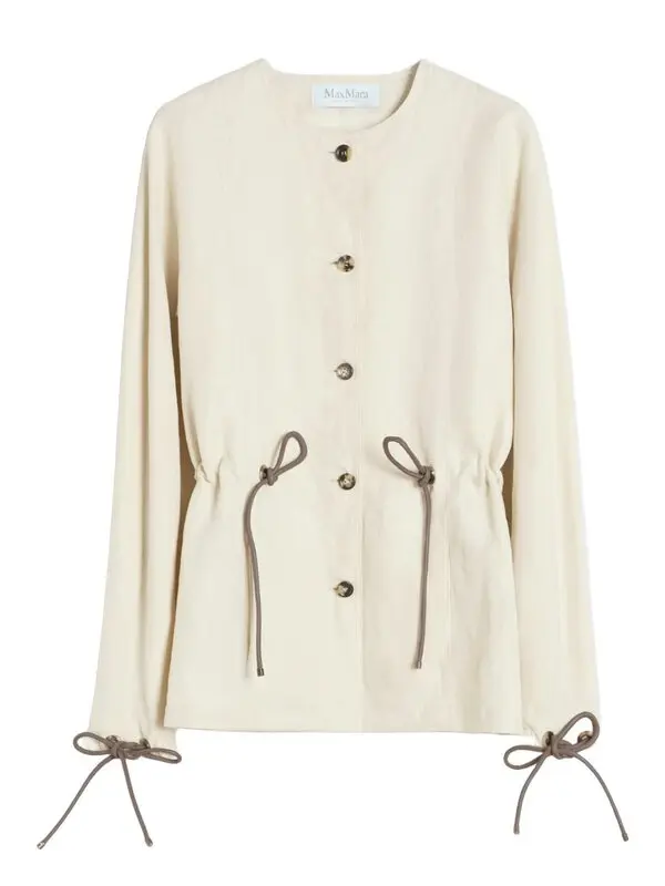 Max Mara Linen And Silk Twill Jacket - Beige