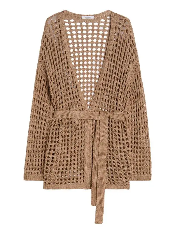 Max Mara Mesh Knit Cotton Cardigan - Desert