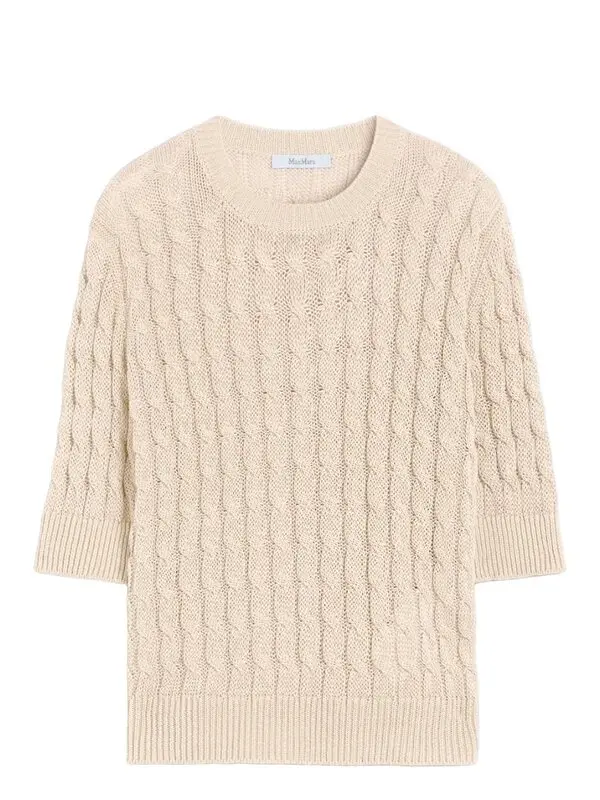 Max Mara Cable-knit Linen Sweater - Beige