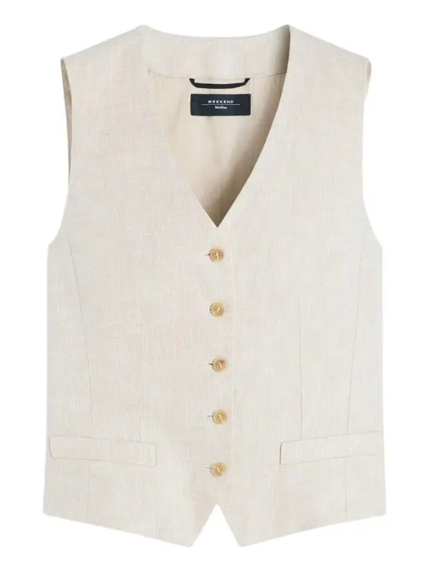 Max Mara Linen Canvas Waistcoat - Ecru