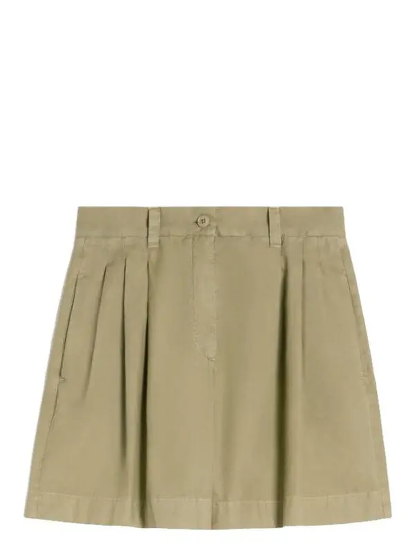 Max Mara Cotton Panama Bermuda Shorts - Olive Green