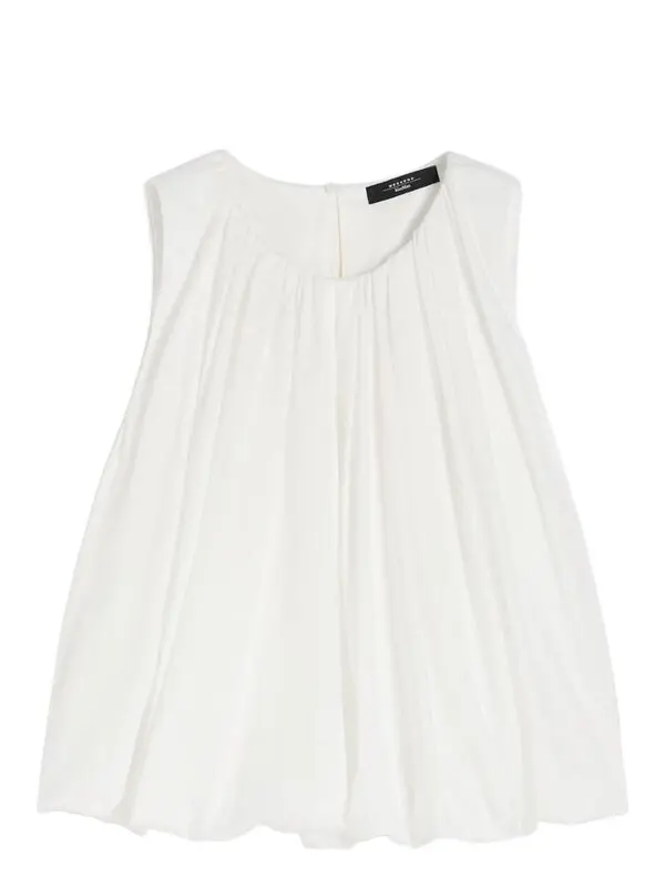Max Mara Cotton Muslin Balloon Top - White
