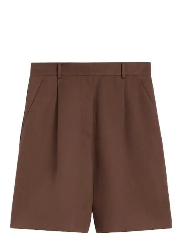 Max Mara Cotton And Linen Canvas Bermuda Shorts - Chocolate