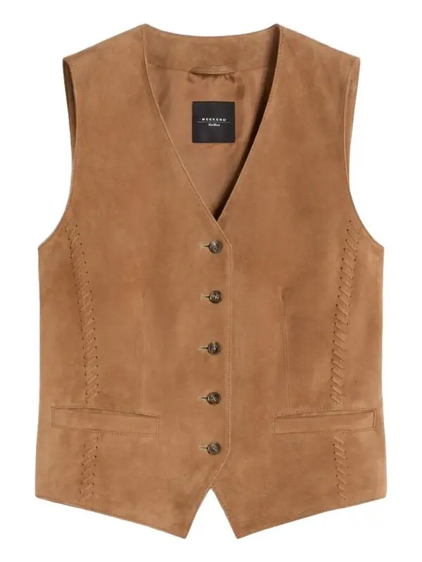 Max Mara Suede Waistcoat - Brown
