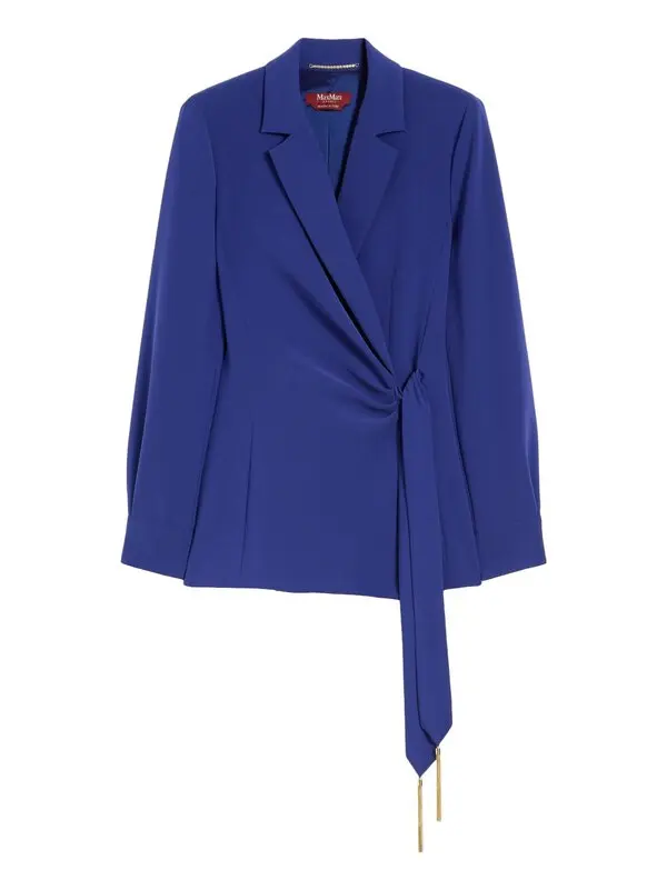 Max Mara Lightweight Cady Criss-cross Jacket With Sash - Cornflower Blue