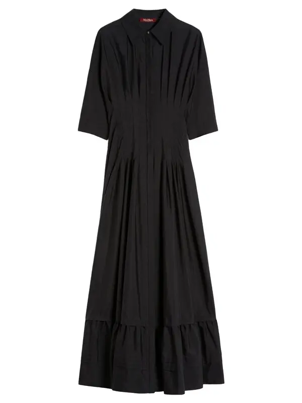 Max Mara Cotton Poplin Fit And Flare Dress - Black