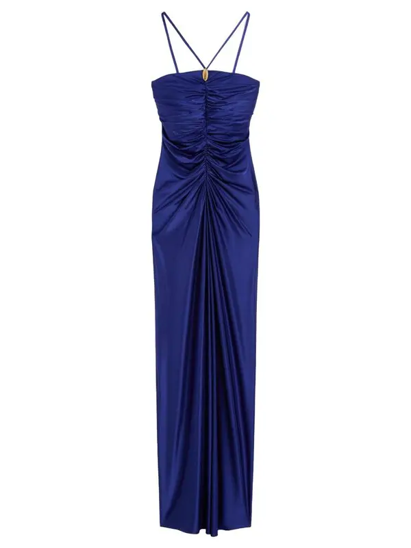 Max Mara Viscose Jersey Long Bustier Dress - Cornflower Blue