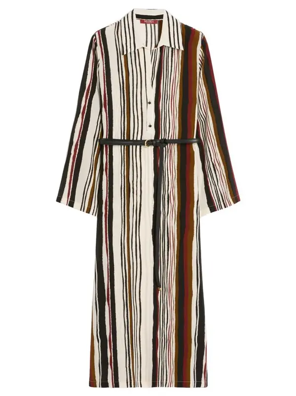 Max Mara Printed Silk Kaftan Dress - Brick Red