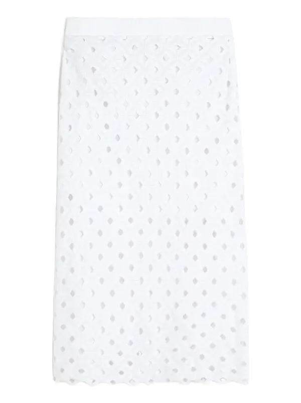 Max Mara Macramé Jersey Pencil Skirt - Optical White