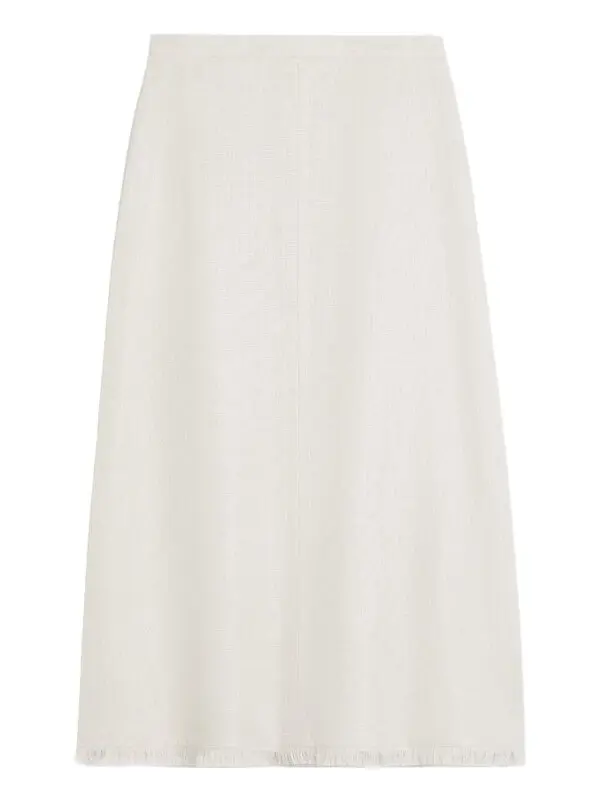 Max Mara Cotton And Linen Basketweave A-line Skirt - Ivory