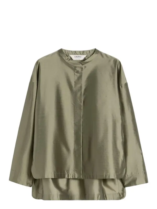 Max Mara Silk-blend Organza Shirt - Sage Green