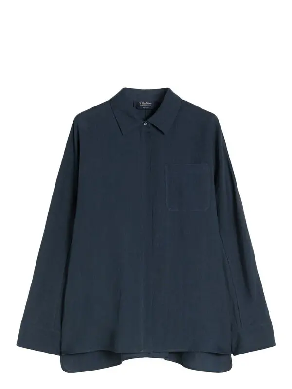 Max Mara Linen Canvas Shirt - Ultramarine