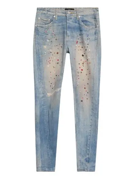 PURPLE BRAND P001sjwp226 Skinny Jewel Print Jeans - Light Indigo