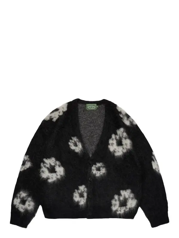 DENIM TEARS Cotton Wreath Mohair Cardigan - Black