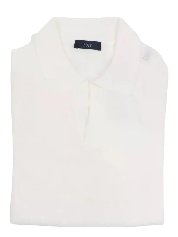FAY Knitted Polo Shirt - Neutrals