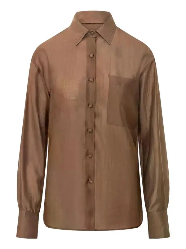 LE SULLY STUDIO Front-pocket Shirt - Brown