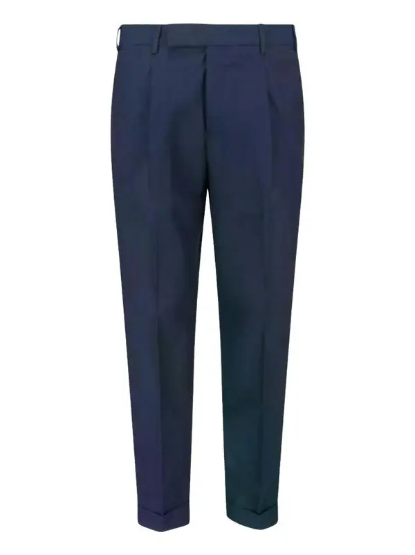PT TORINO Button Pleat Trousers - Blue