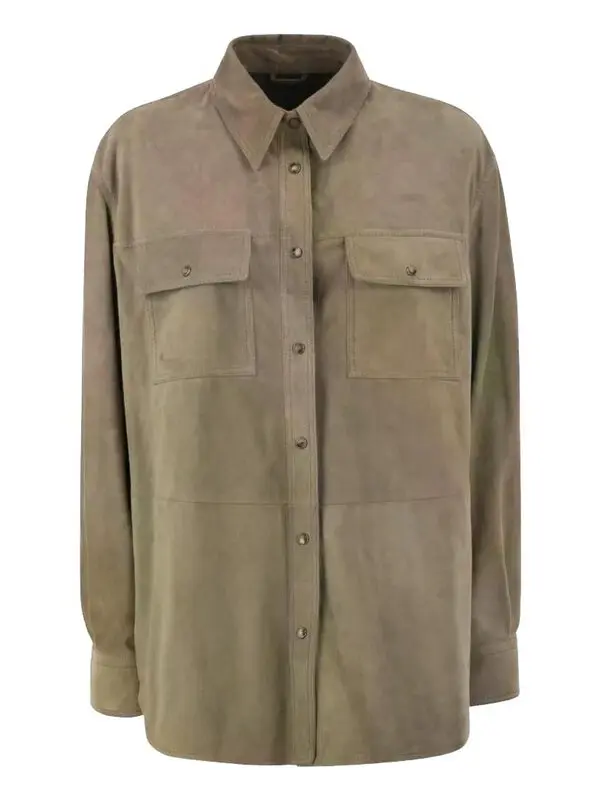 Brunello Cucinelli Patch Pocket Suede Overshirt - Neutrals