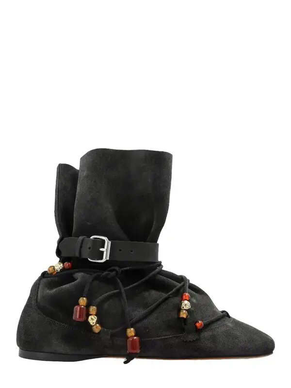 Isabel Marant Letiz Beaded Lace-up Boots - Black