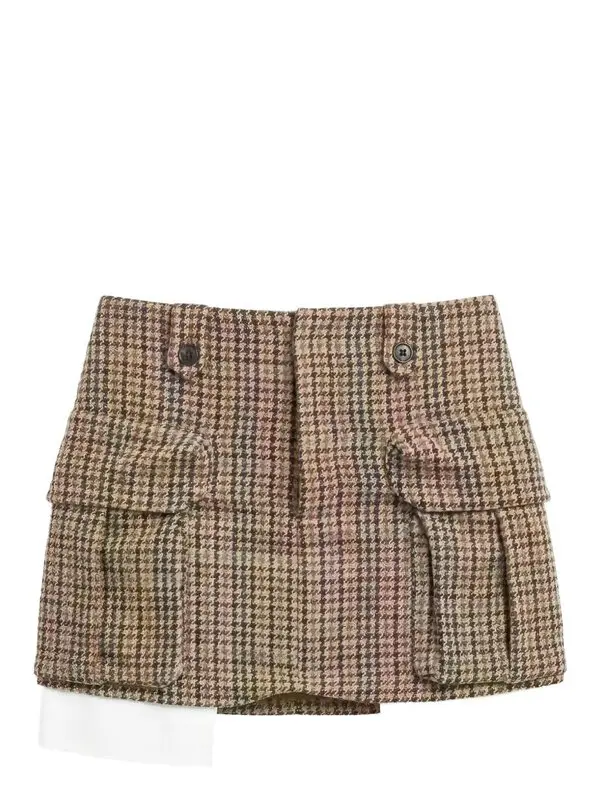 ELEH Houndstooth Mini Skirt - Brown