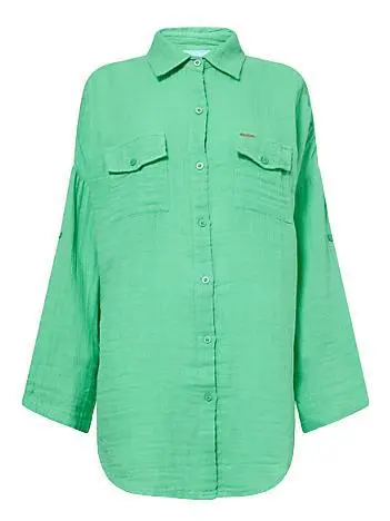 Melissa Odabash Elena Loose-fit Cotton Shirt - Green