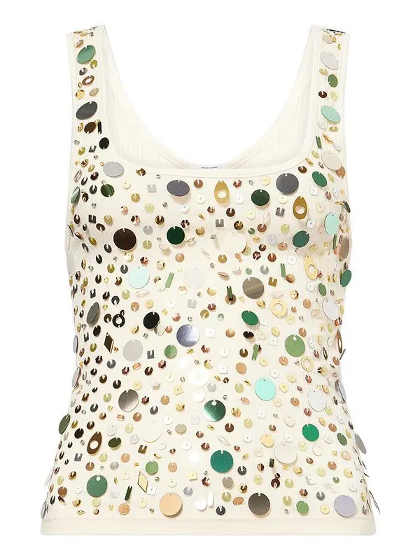 JADED LONDON Sequin-embellished Stretch-rib Vest Top - Multi