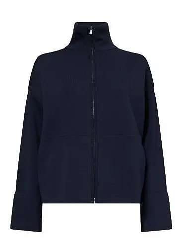 Max Mara Funnel-neck Zip-through Knitted Cardigan - Ultramarine