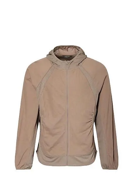 HIKING PATROL Orbital Panelled Cotton Hoodie - Walnut
