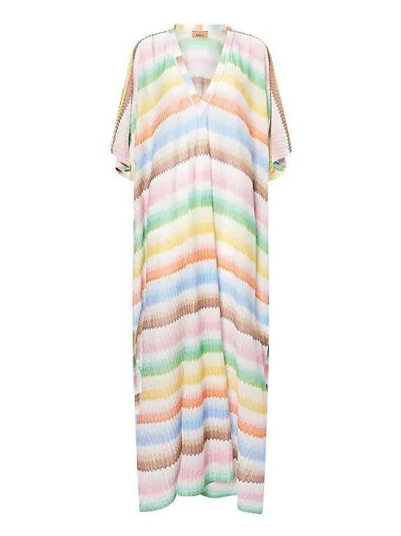 Missoni Striped Metallic-knit Kaftan - Multicolor