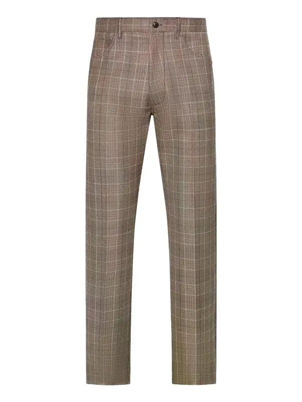 Amiri Check Boot-cut Trousers - Brown