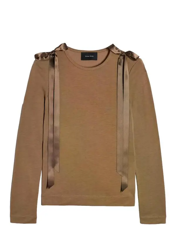Simone Rocha Bow-detail Long-sleeve T-shirt - Brown
