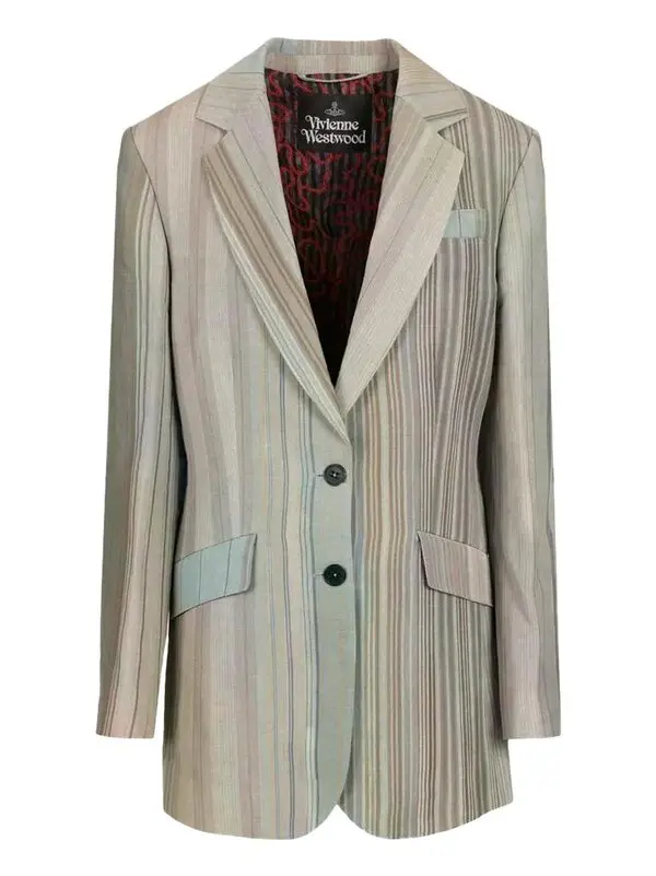 VIVIENNE WESTWOOD Striped Buttoned Jacket - Neutrals