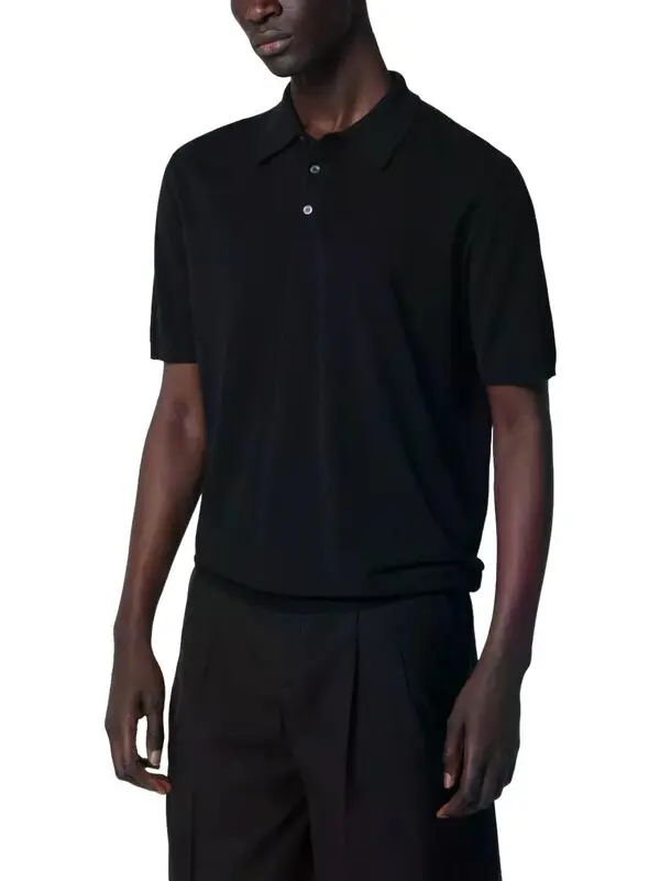 ROBERTO COLLINA Short-sleeve Polo Shirt - Black