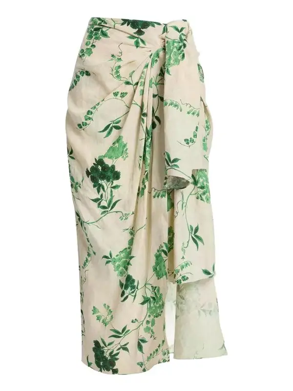 Erdem Knot-detail Midi Skirt - Neutrals