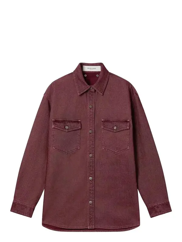 GOLDEN GOOSE Denim Shirt - Bordeaux