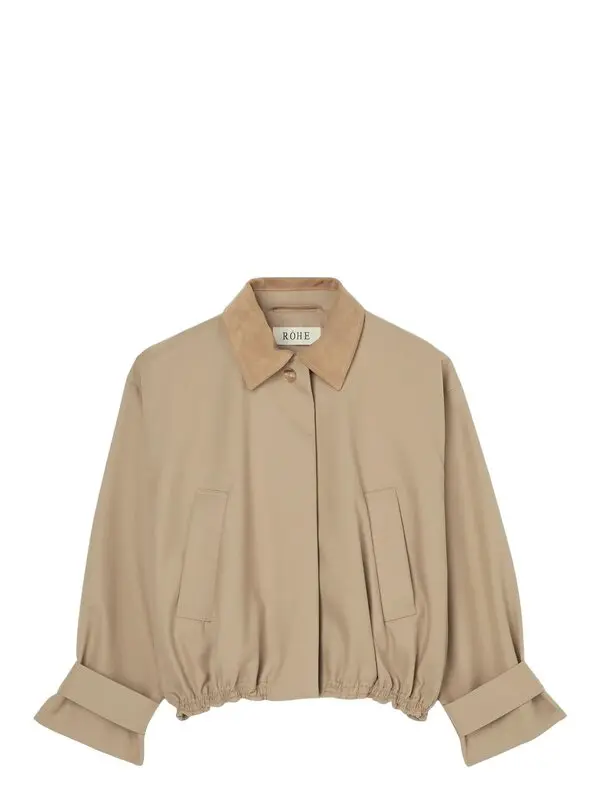 RÓHE Jacket Suede Collar Blouson - Sand