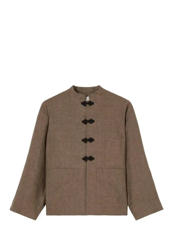 RÓHE Linen Jacket With Pankou Closure - Brown