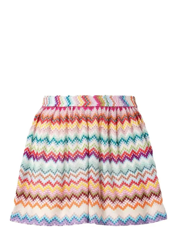 Missoni Pixel Zigzag Viscose Lamé Shorts - Multicolor