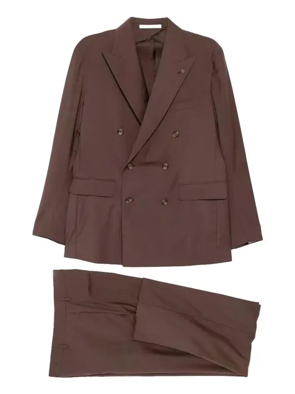 Tagliatore Wool Double-breasted Suit - Brown