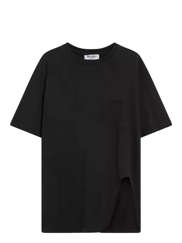 Attico Crew-neck Cotton T-shirt - Black