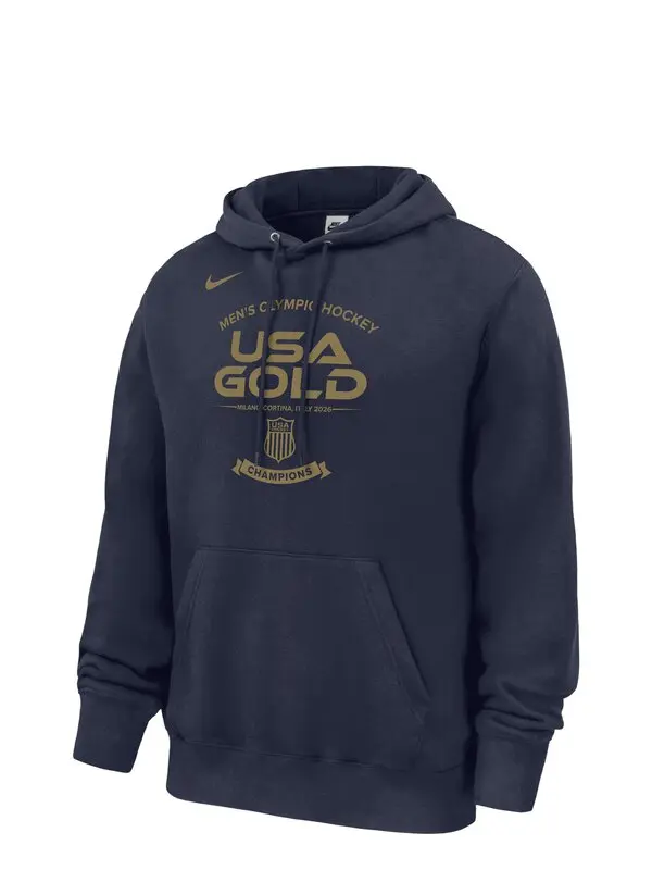 Nike Usa Team 2026 "gold Medal" Club Fleece Roster Hoodie - Blue