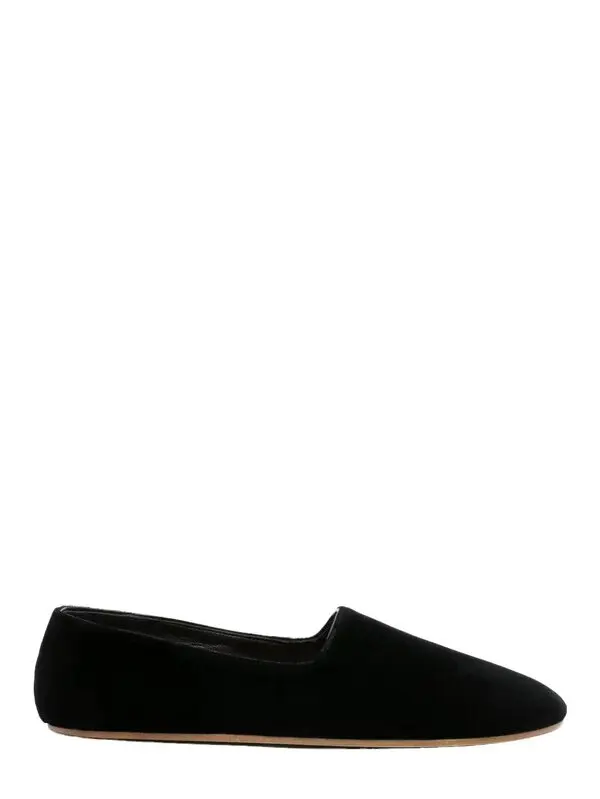 THE ROW Ponti Velvet Slippers - Black