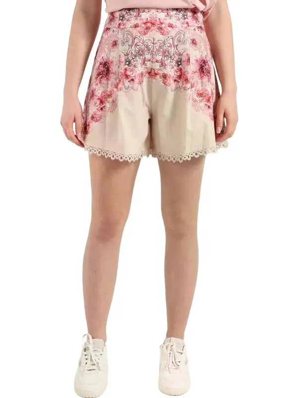 AMOSA Floral Lace Shorts - Pink