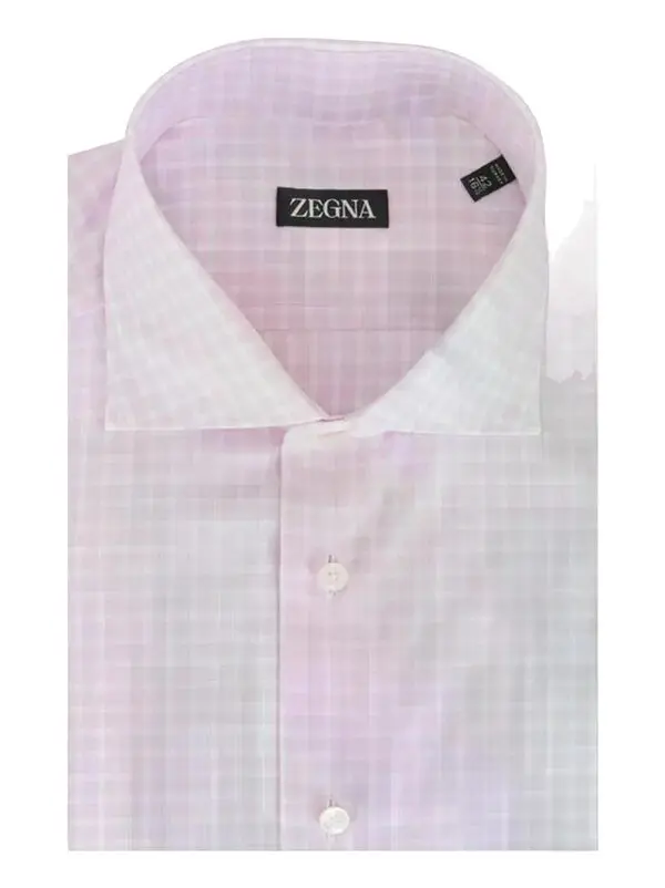 Zegna Checked Dress Shirt - Pink