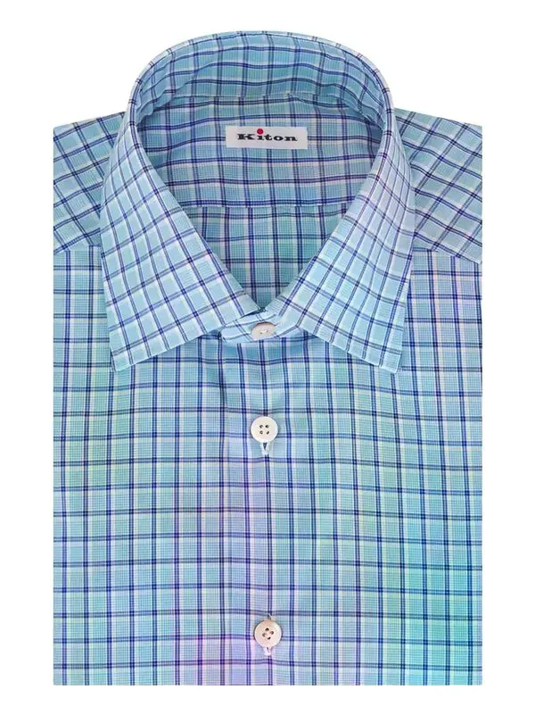 Kiton Checked Shirt - Blue
