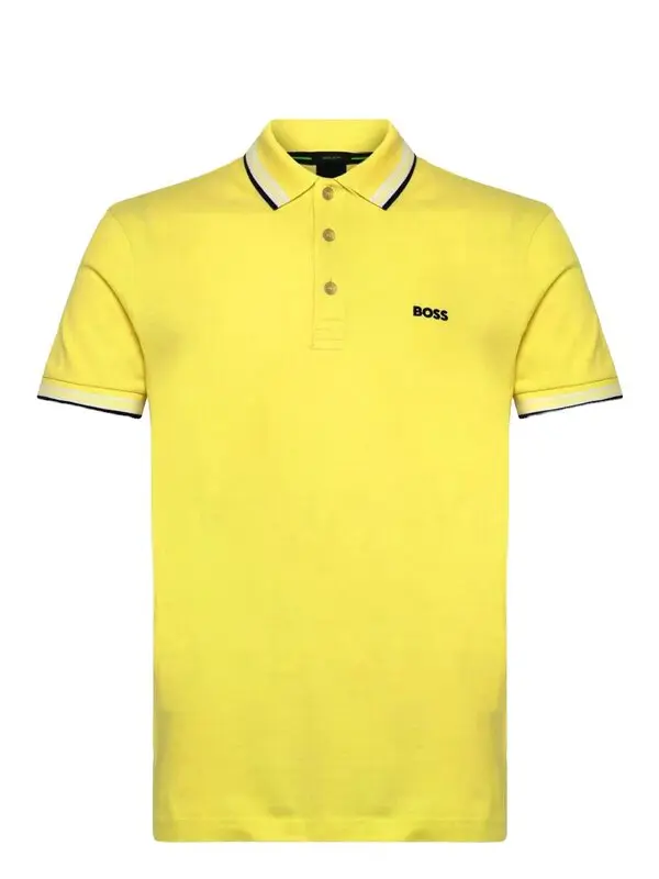 BOSS Contrast-trim Polo Shirt - Yellow