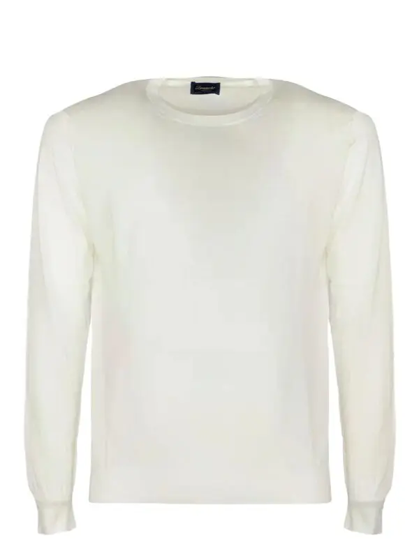DRUMOHR Long-sleeved Knit Cotton Sweater - Neutrals