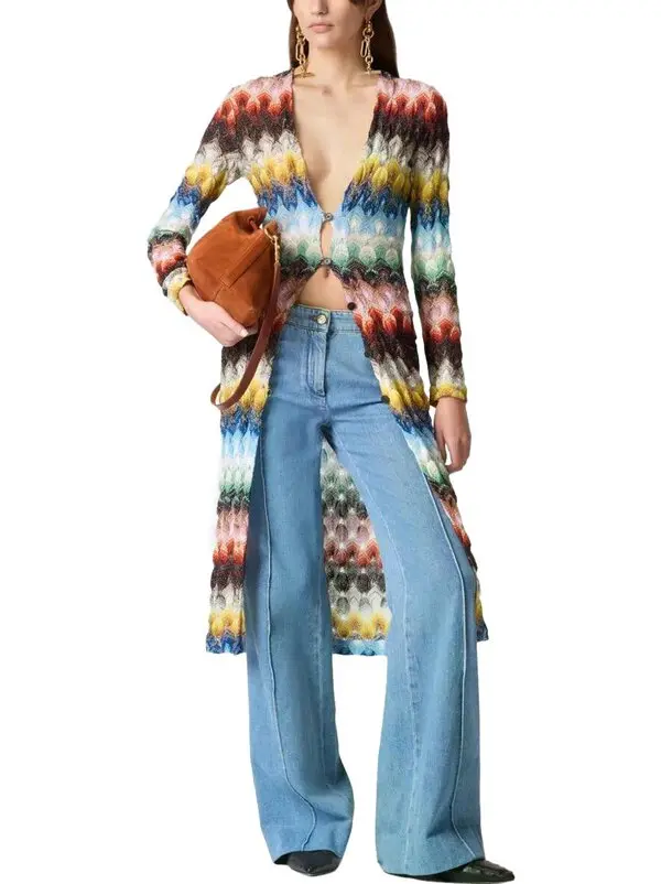 Missoni Lamé Lace Cardigan - Blue