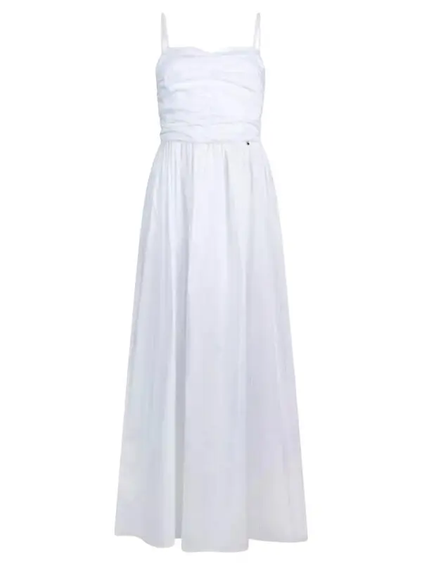 Liu Jo Gathered Strap Midi Dress - White